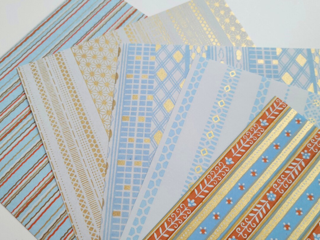Striped Origami Yuzen Paper Pack, 10 Sheet, Traditional Japanese Paper ...