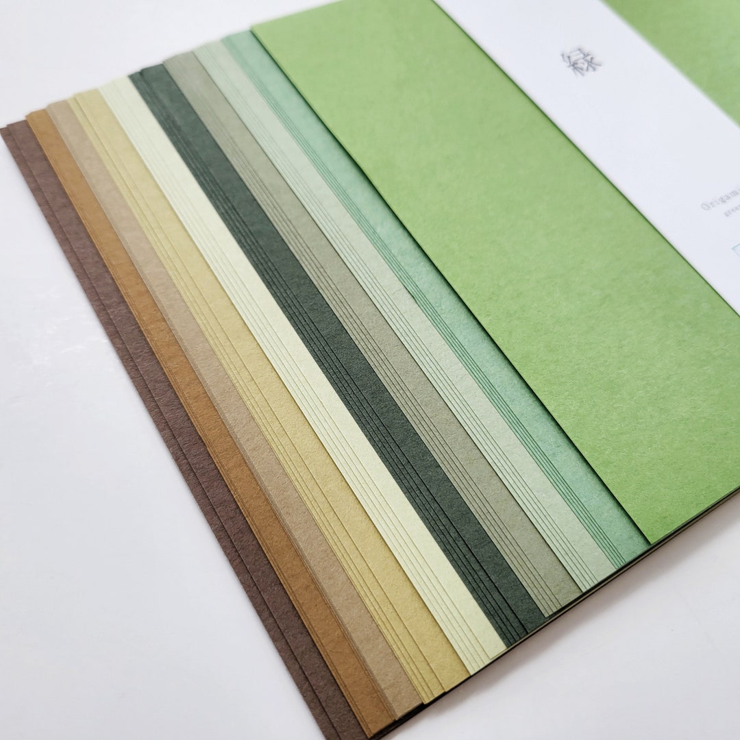 Earth Green Tone Colors Origami Paper Pack, 6x6 Inch, Double Sided Same ...