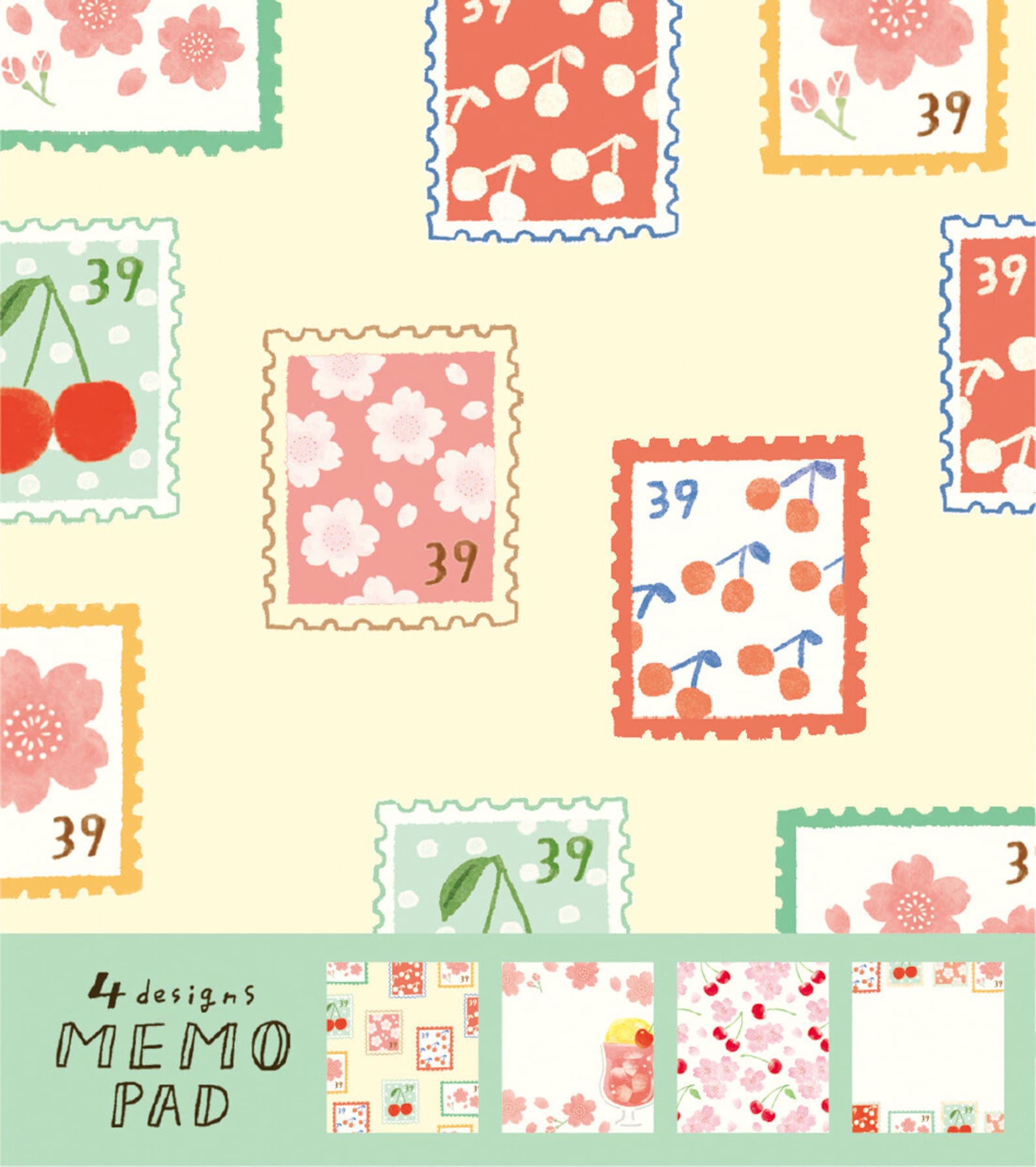 Spring Time Memo Pad, 100sheet, Tulip, Mimosa, Cherry Blossom, Sweets ...
