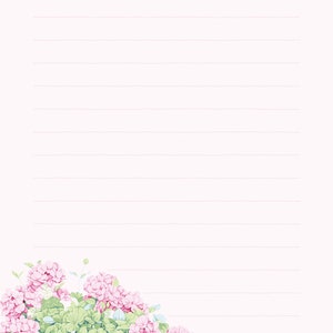 Geranium Letter Writing Paper Pad, Ruled Writing Paper, Japanese Floral Stationery, Snail Mail ...