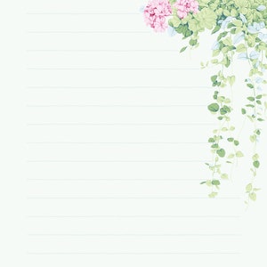Geranium Letter Writing Paper Pad, Ruled Writing Paper, Japanese Floral Stationery, Snail Mail ...