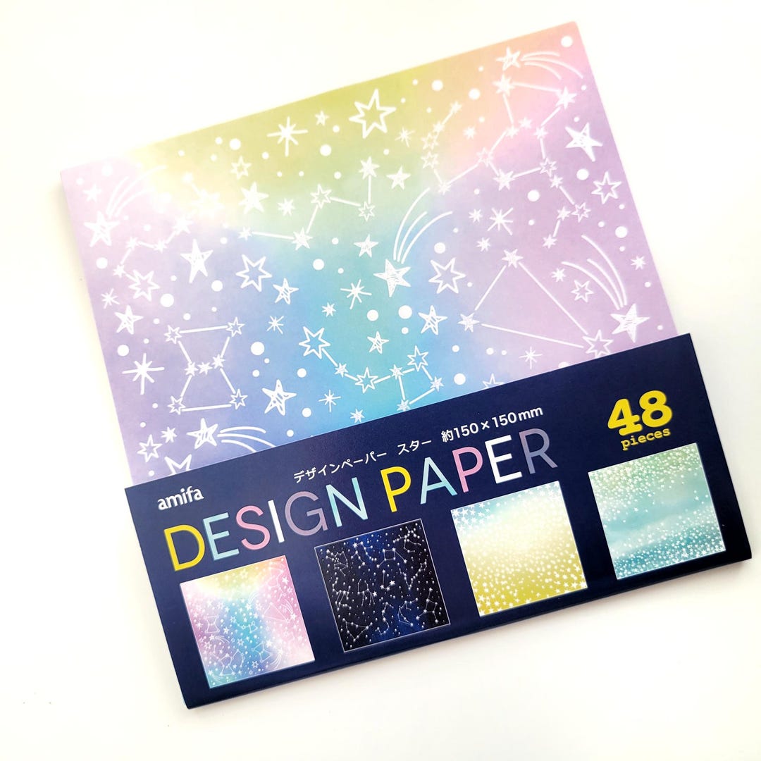Constellations Printed Origami Paper, 6x6 Inch, Pastel Design Craft ...