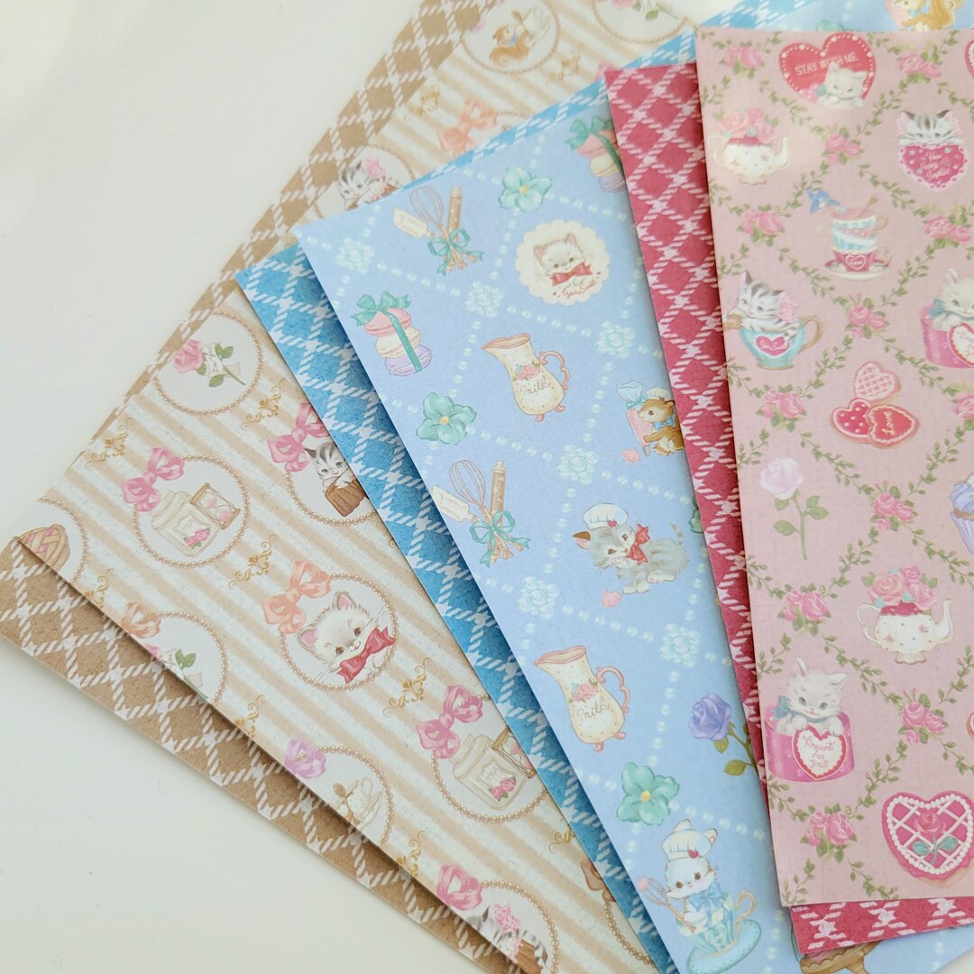 36 Double Sided Design Paper Kitty Tea Party, 6x6 Inch, Double Sided ...