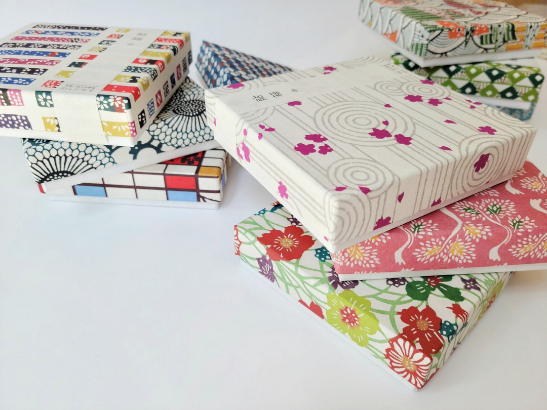 Japanese Paper Gift Box, 5x5 Empty Party Favor Box, Handmade Decorative ...