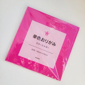 Fushia Pink Origami Paper Pack, 6"x6", One Sided Solid Color Paper ...