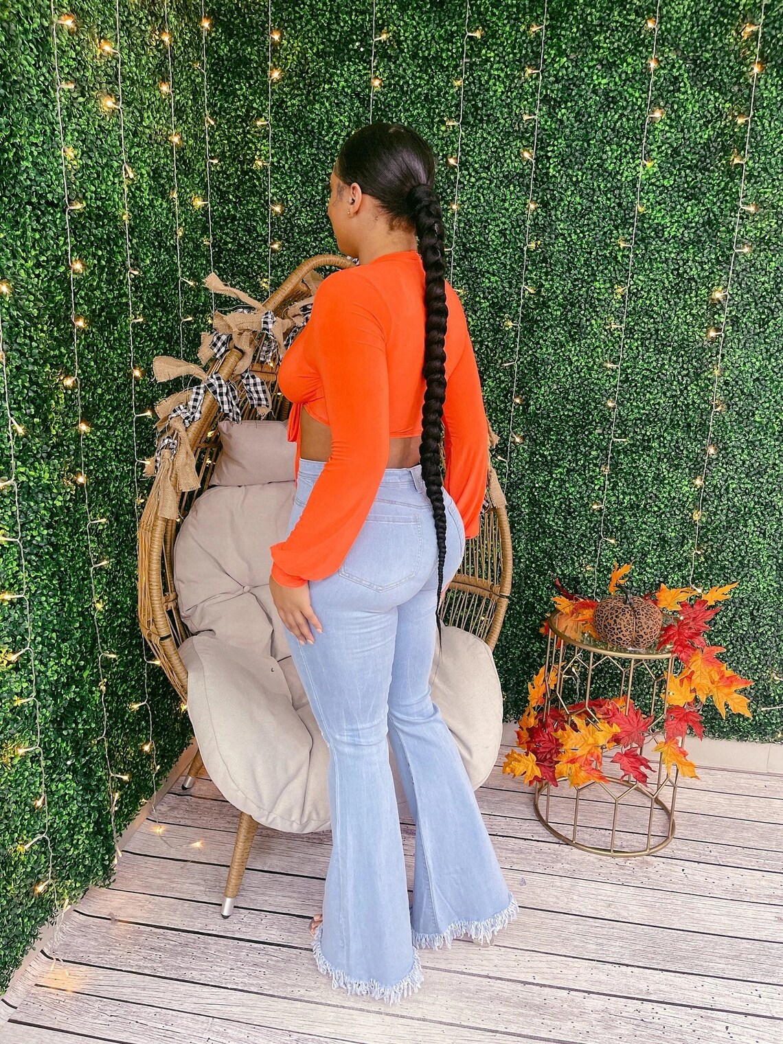 High Waist Bell Bottom Knee Rip Jeans - Etsy