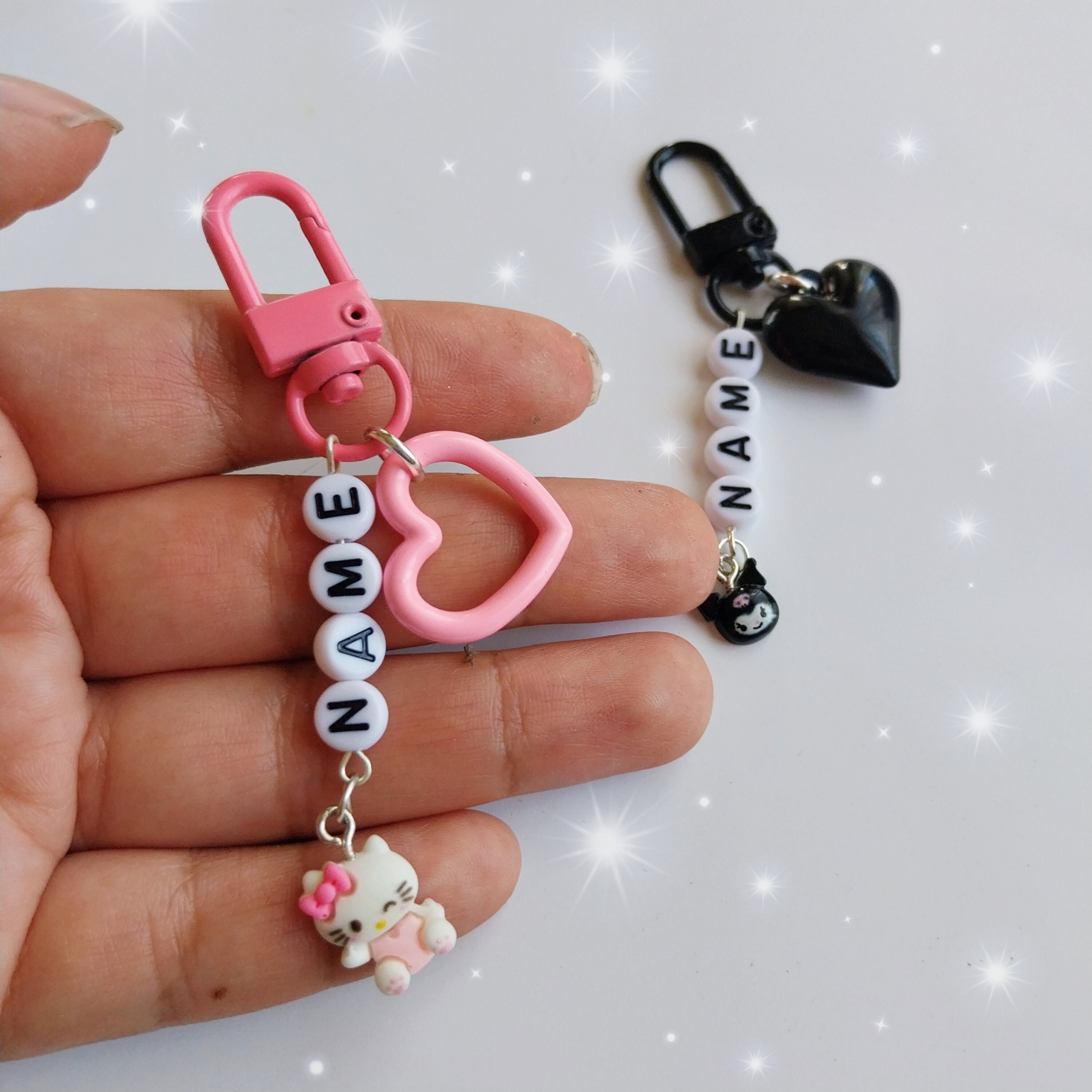 Kuromi and Kitty Matching Keychains With Names - Etsy