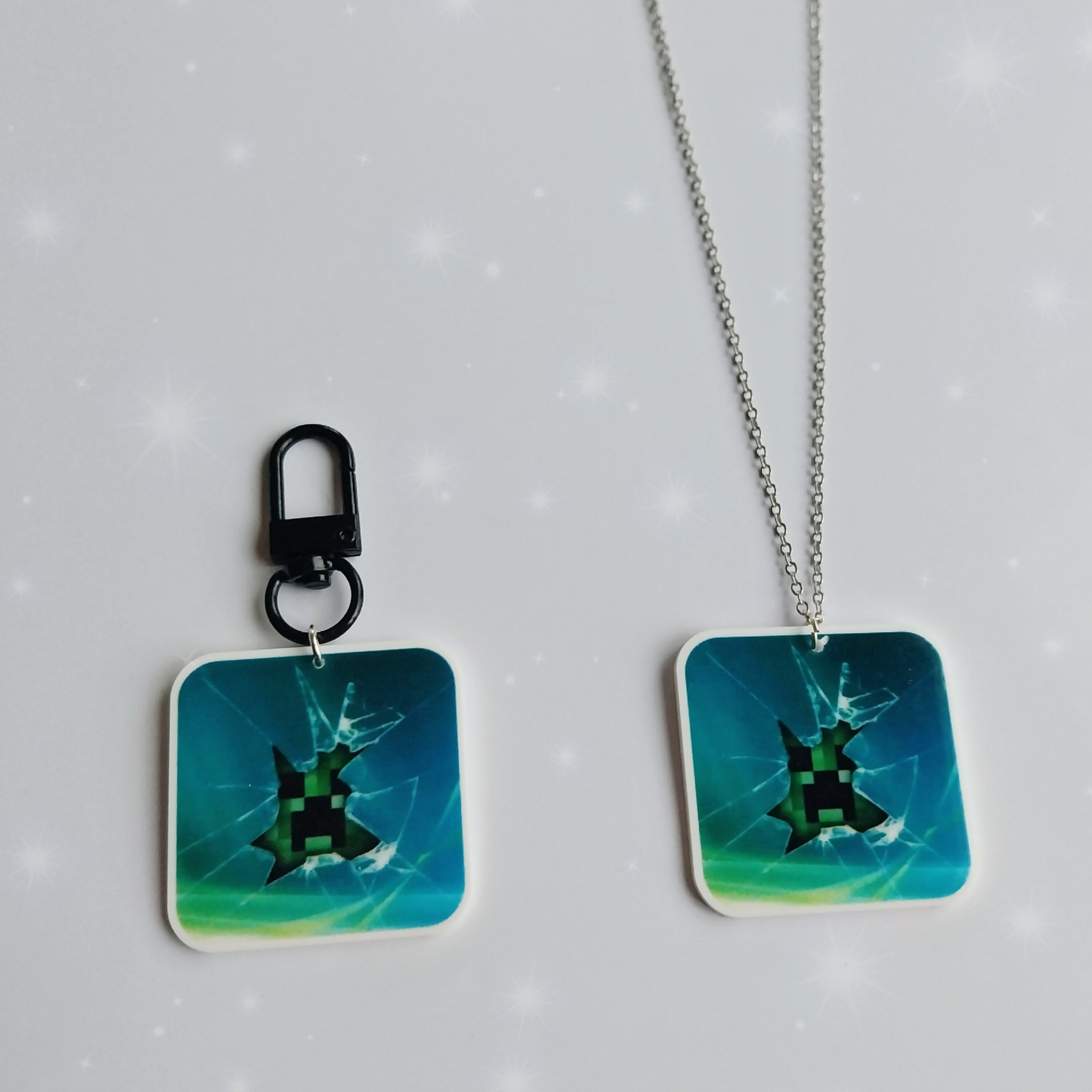 Creeper Minecraft Wallpaper Keychain/necklace - Etsy