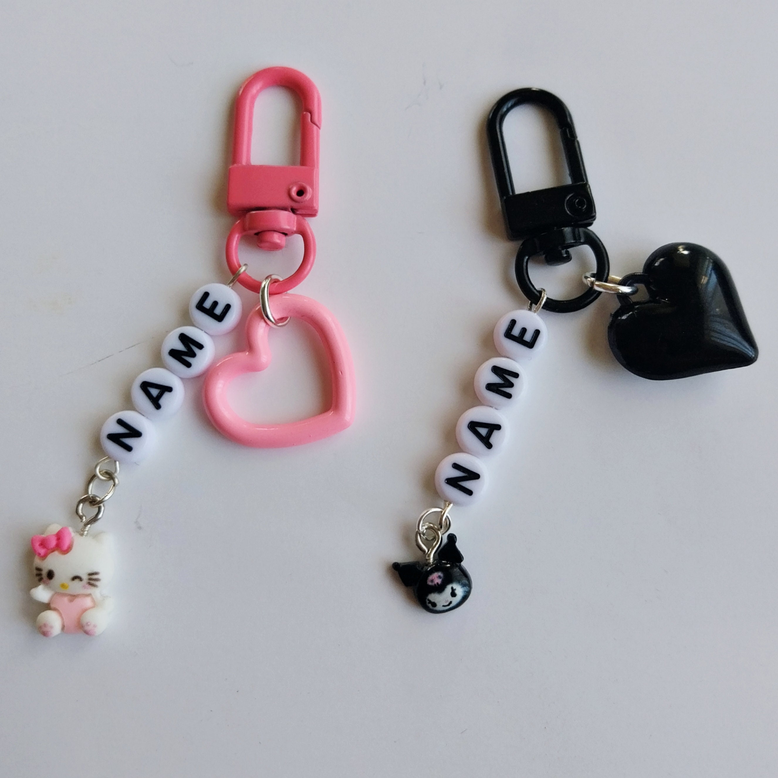 Kuromi and Kitty Matching Keychains With Names - Etsy
