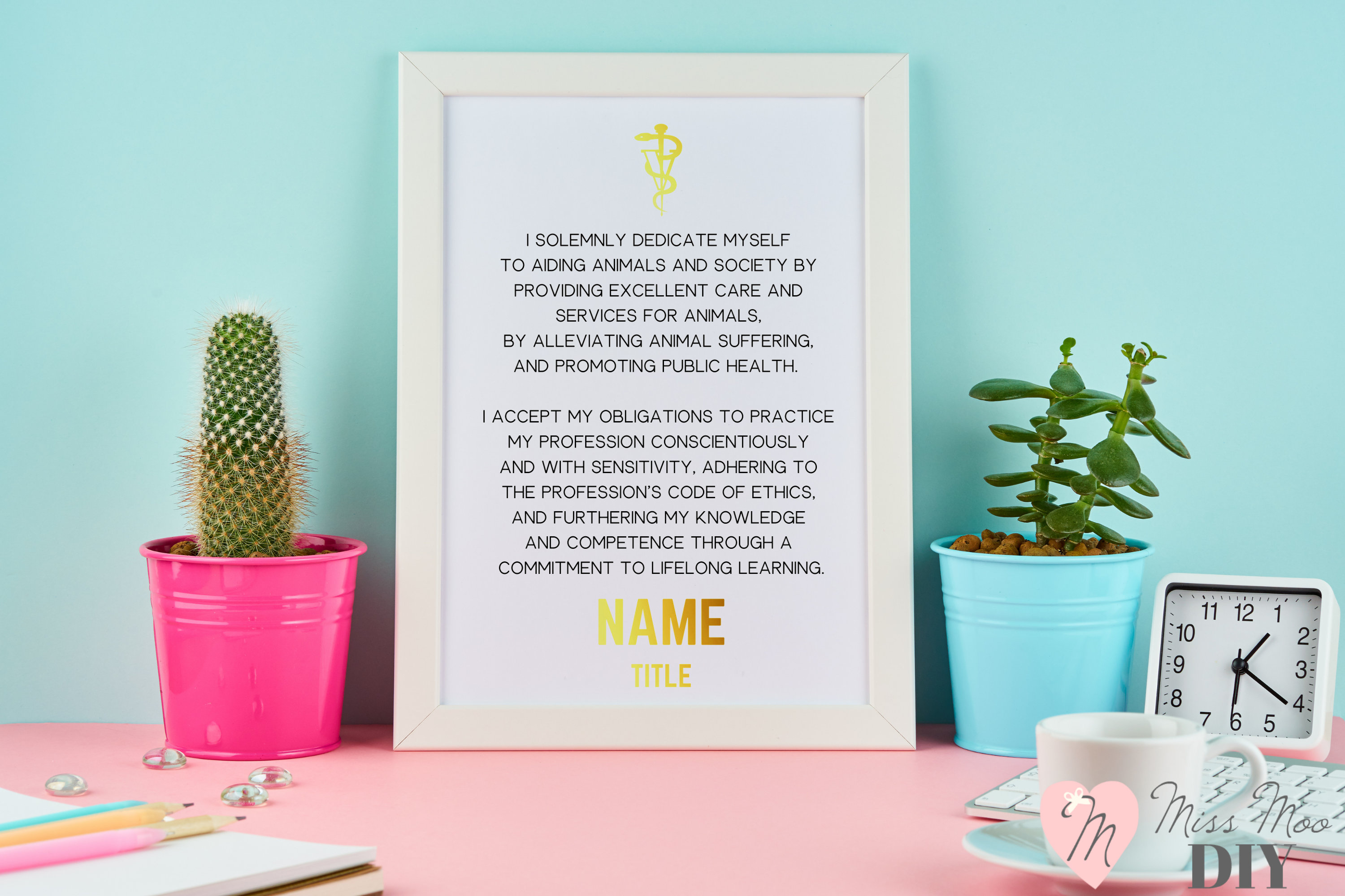 Personalized Vet Tech Oath Customized Metal Foil Print Vet Tech Week ...