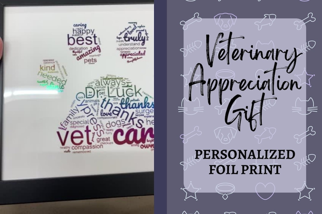 Personalized Vet Veterinary Appreciation Gift Customized Metal Foil ...