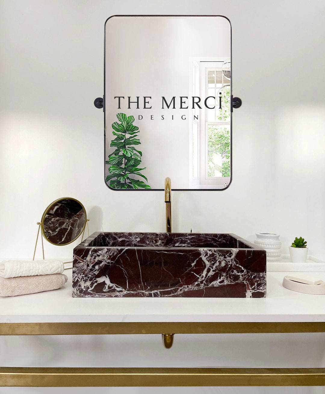 Rosso Levanto Marble Sink, Handmade Marble Bathroom Vanity Sink, Marble ...