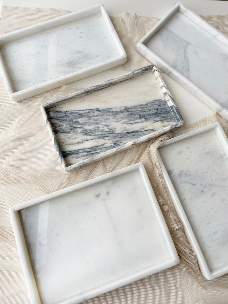 Marble Tray Handmade Marble Tray Natural Stone Serving Tray - Etsy