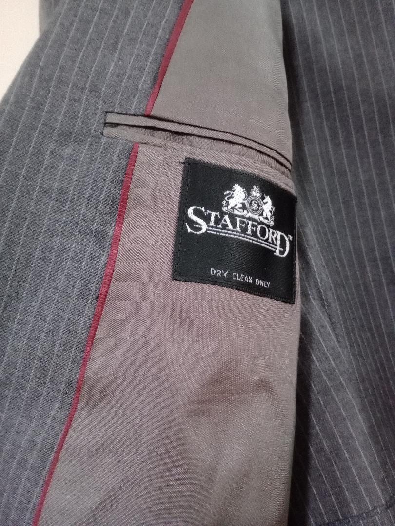 Vintage Stafford Pinstripe Suit Jacket & Vest, Stafford Gray 38 R Suit ...