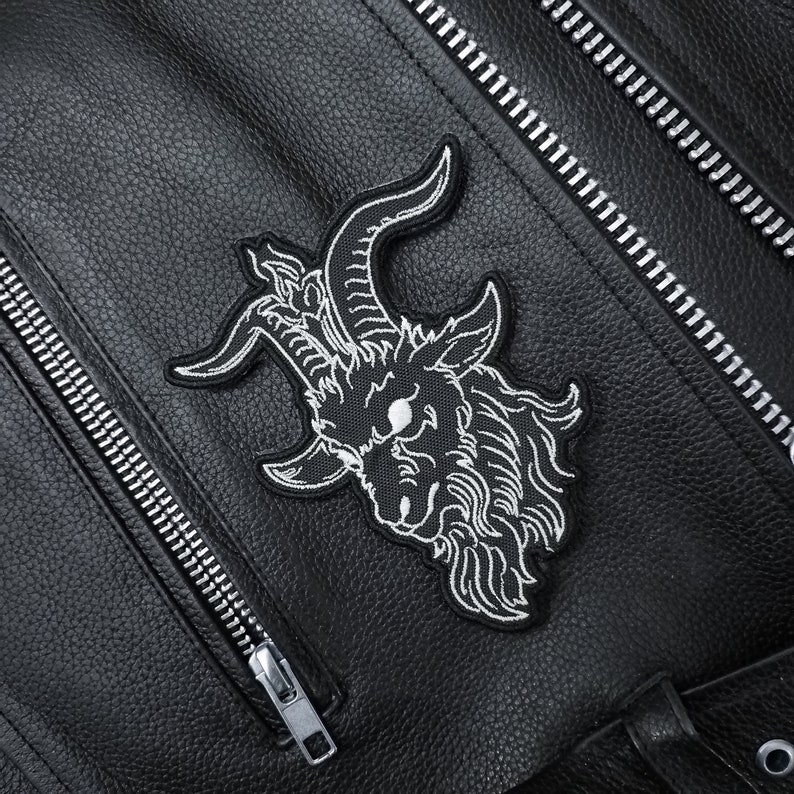 Baphomet Embroidery Patch - Goat, Satan, Lucifer, Leviathan, Black ...
