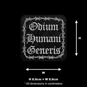 Odium Humani Generis Patch - Barbed Wire, Goth, Punk, Antisocial ...