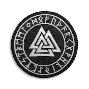 Valknut Patch Norse Symbol Viking Galdrabók Futhark Runes Nordic Odin ...