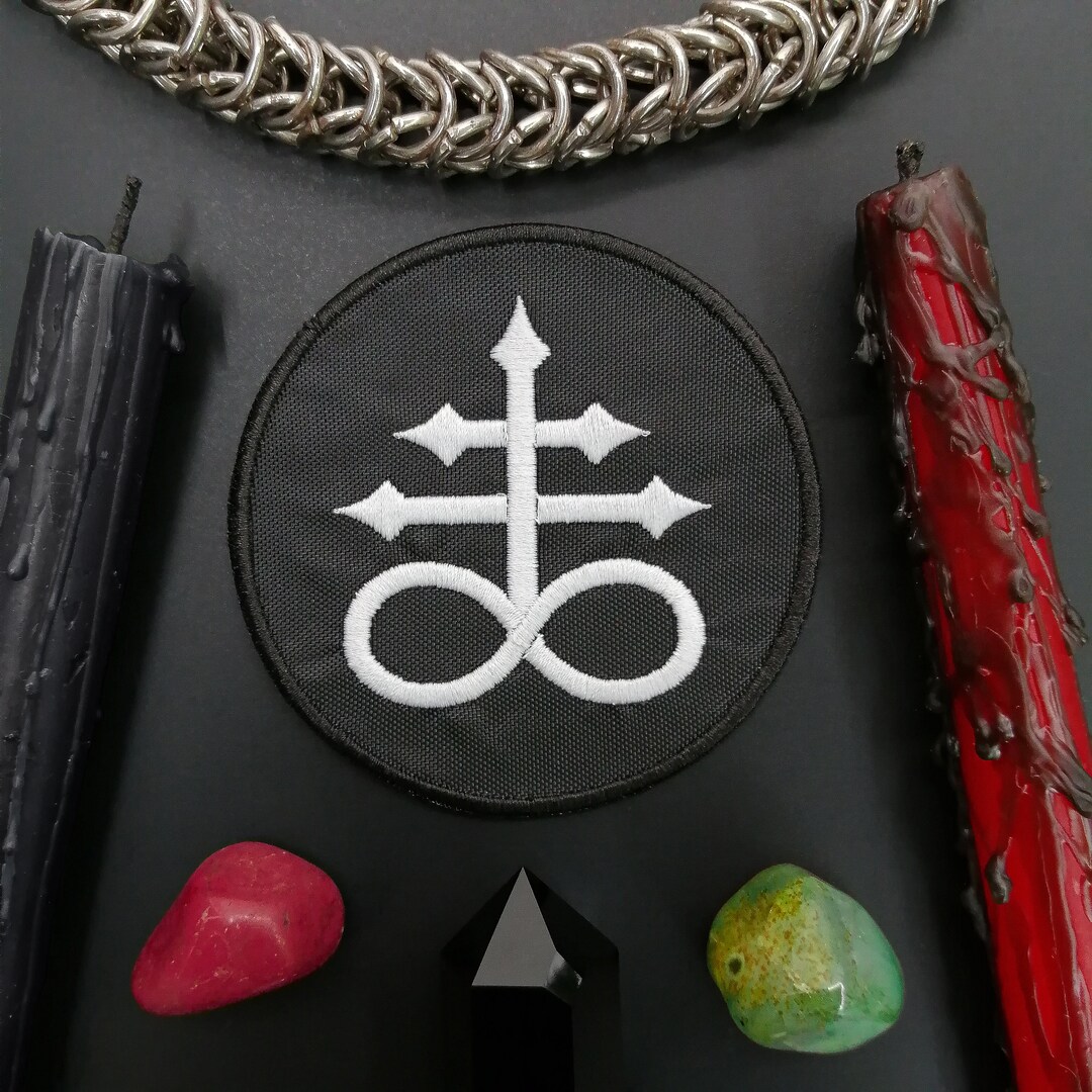 Leviathan Cross Embroidery Patch Alchemical Symbol for Sulphur Satanic ...