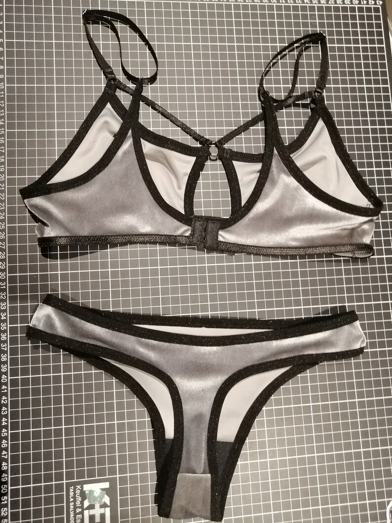 Velvet Lingerie Set Bralette Thong Sexy Underwear Goth Gothic Velvet ...