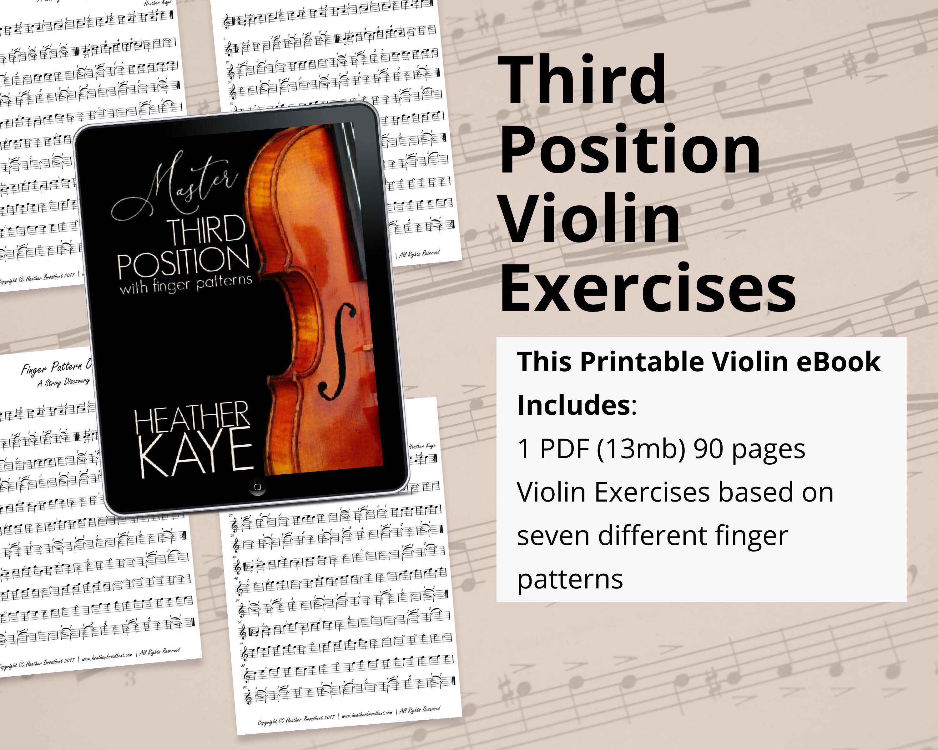 Violin Sheet Music: Master Third Position With Finger Patterns - Etsy