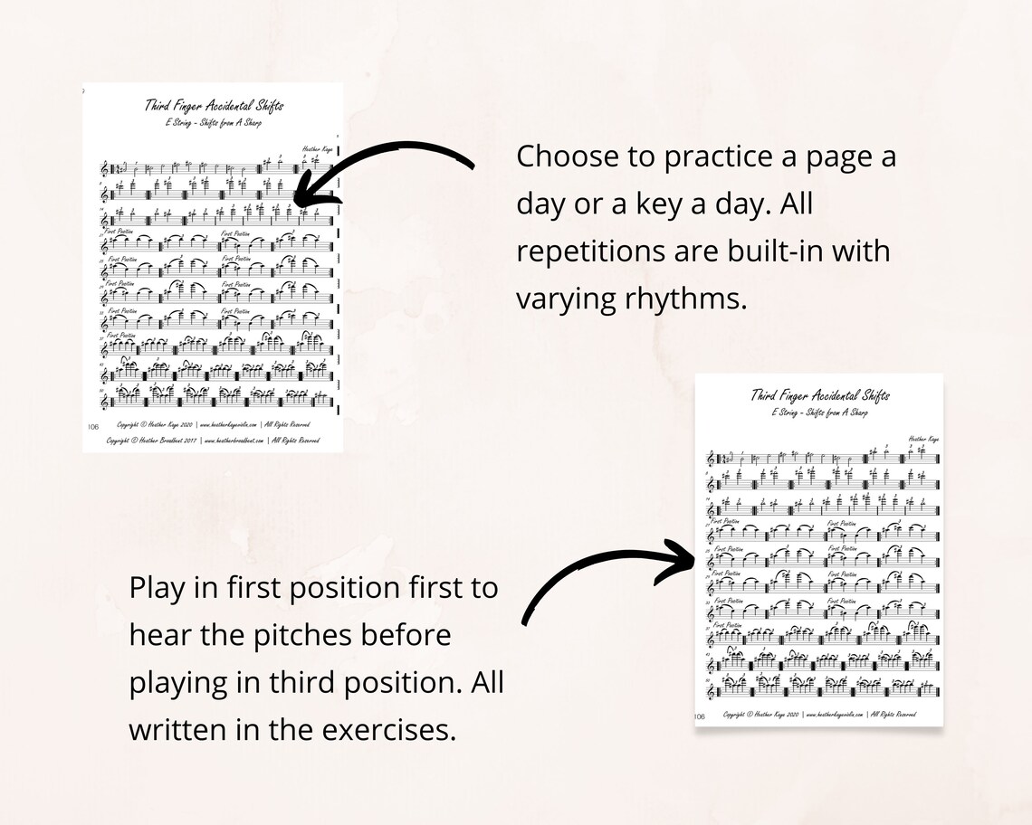 Violin Sheet Music Seamless Shifting, Shifting Exercises for the ...