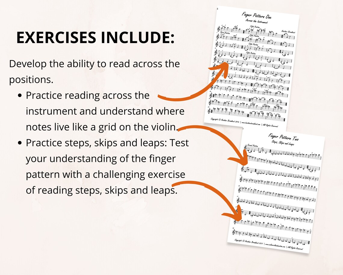 Violin Sheet Music: Master Fifth Position With Finger Patterns - Etsy