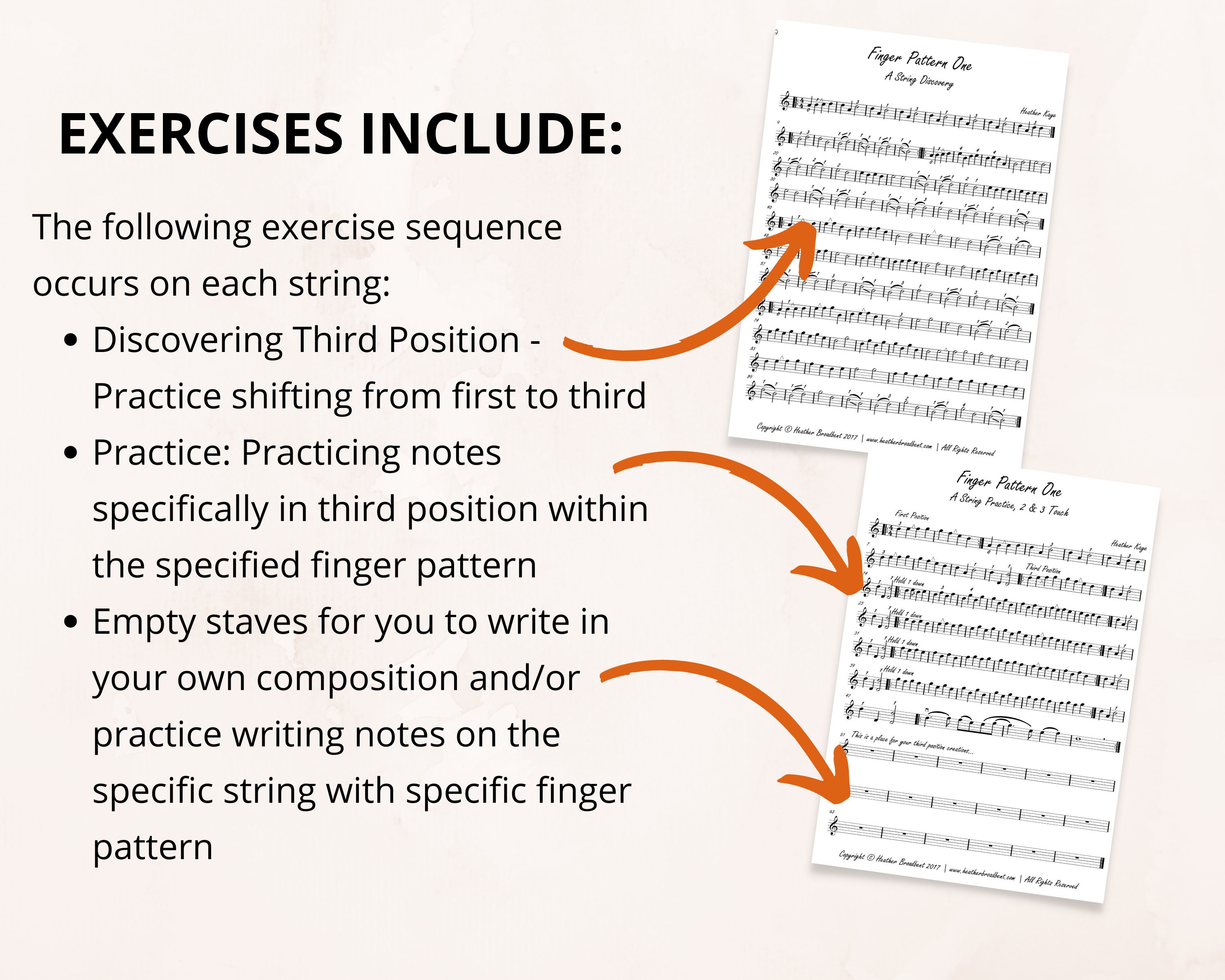 Violin Sheet Music: Master Third Position With Finger Patterns - Etsy