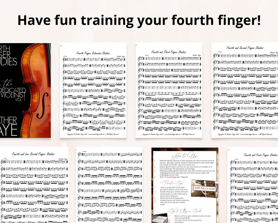 Violin Sheet Music: Fourth Finger Exercises for Violinists, Fourth ...