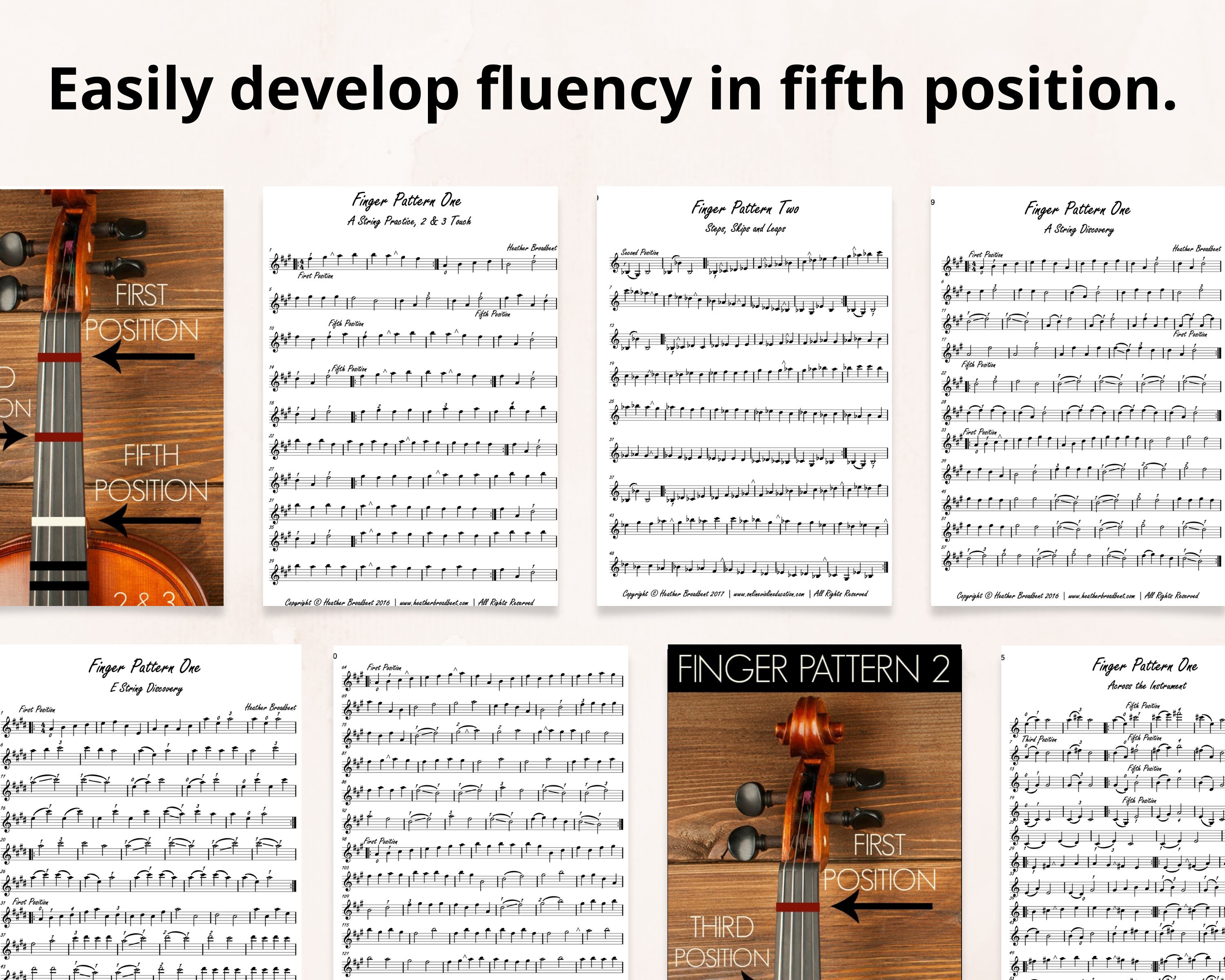 Violin Sheet Music: Master Fifth Position With Finger Patterns - Etsy