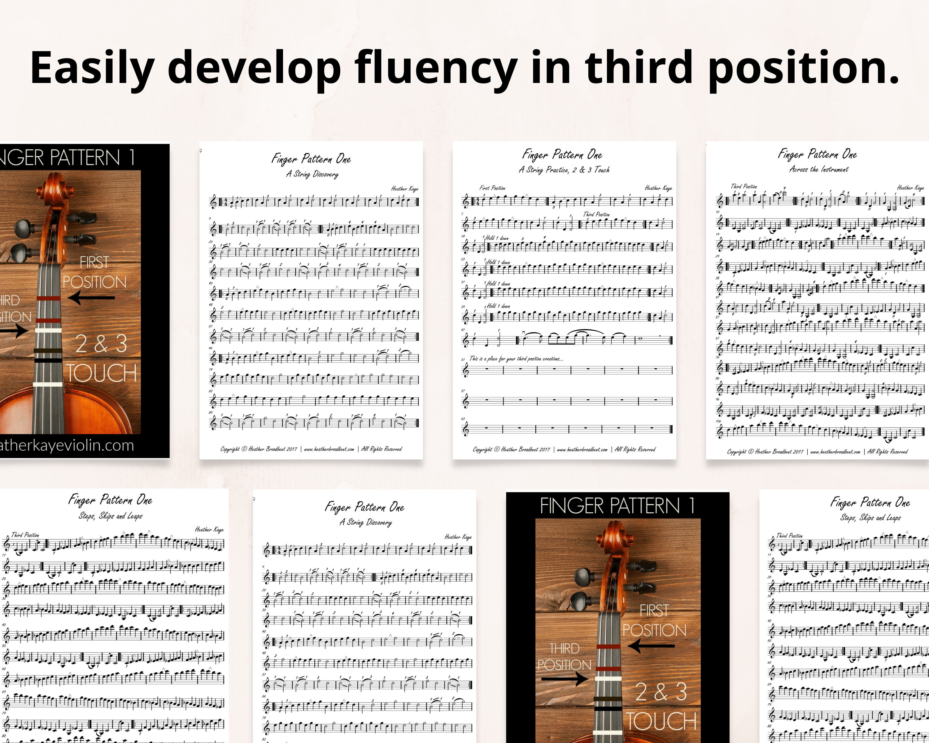 Violin Sheet Music: Master Third Position With Finger Patterns - Etsy