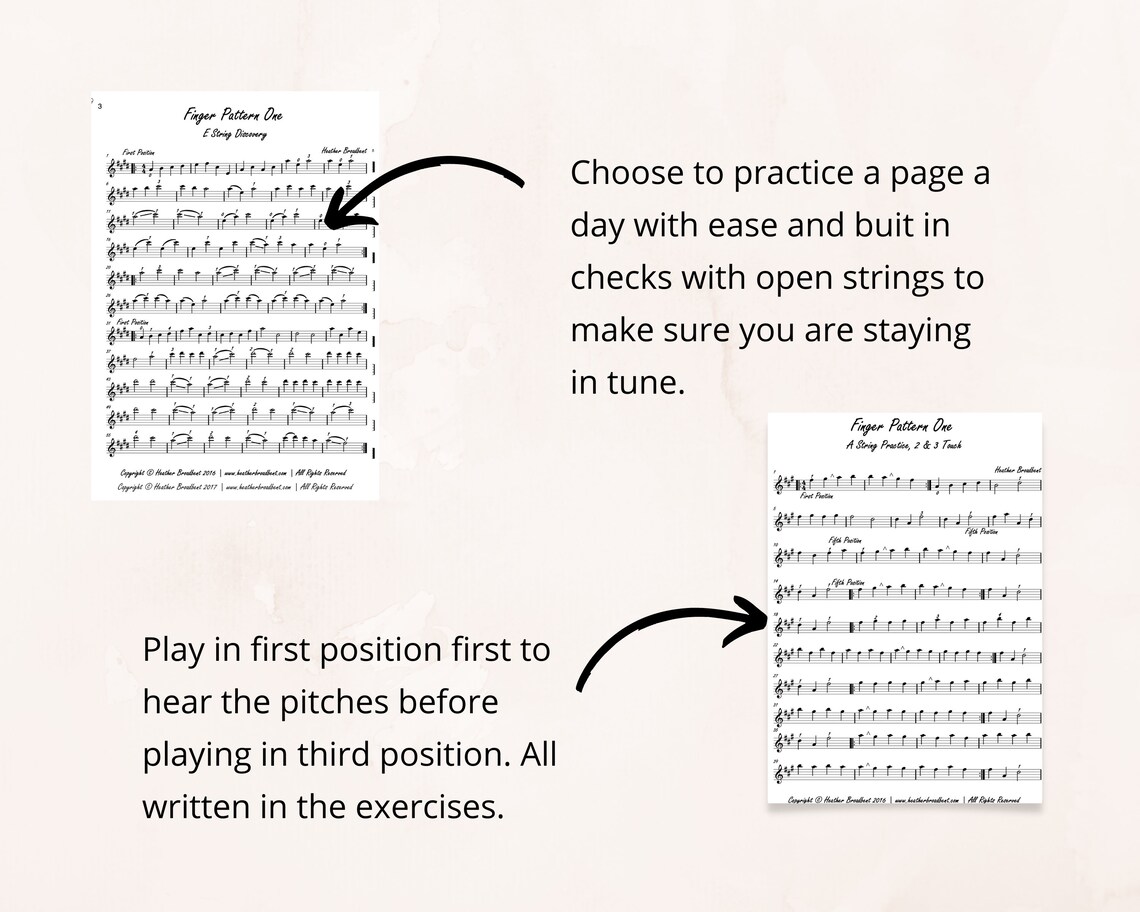 Violin Sheet Music: Master Fifth Position With Finger Patterns - Etsy