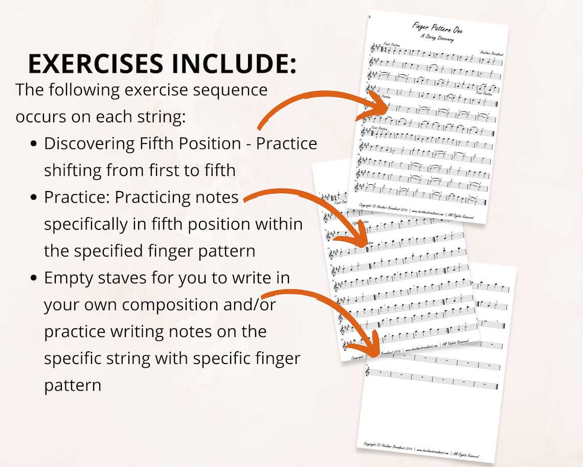 Violin Sheet Music: Master Fifth Position With Finger Patterns - Etsy