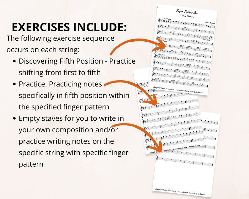 Violin Sheet Music: Master Fifth Position With Finger Patterns - Etsy