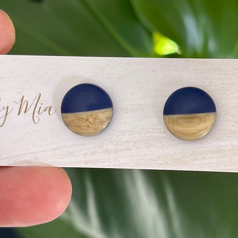 Resin Stud Earrings - Etsy