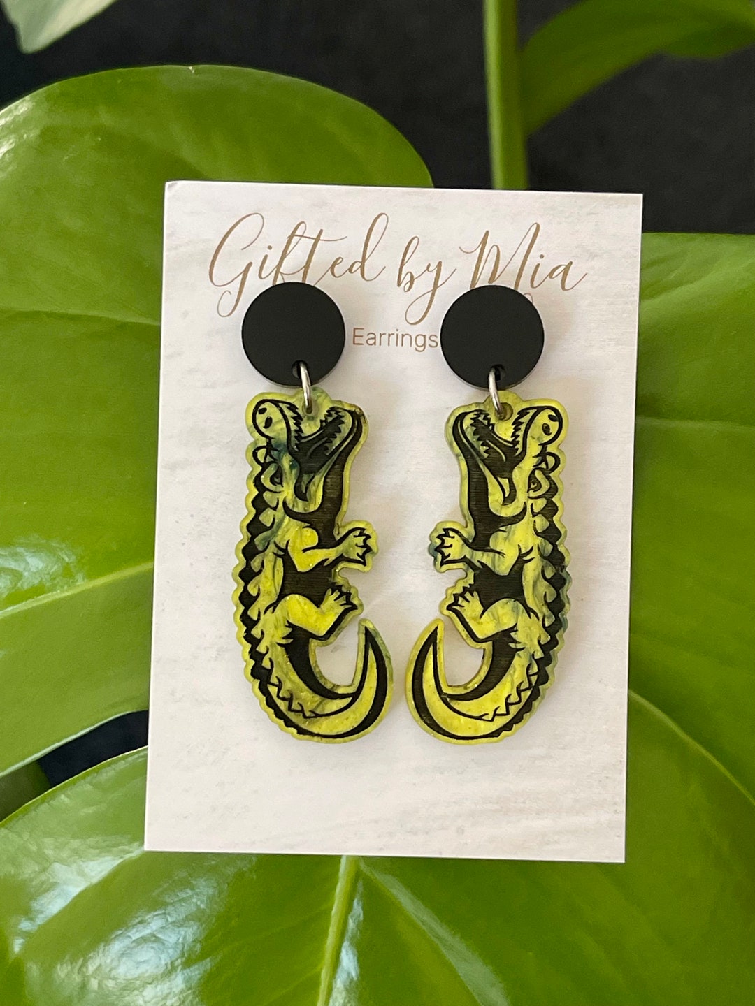 Crocodile Earrings Green | Crocodile Statement Earrings | Alligator ...