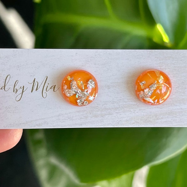 Orange Stud Earrings - Etsy