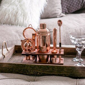 Mixology Set, Home Bartender Kit Copper 11 Piece, Cocktail Lover Gift ...