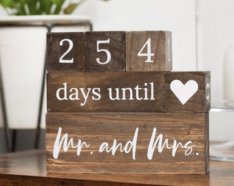 365 Countdown Blocks Wedding Day Countdown Calendar Bride to | Etsy
