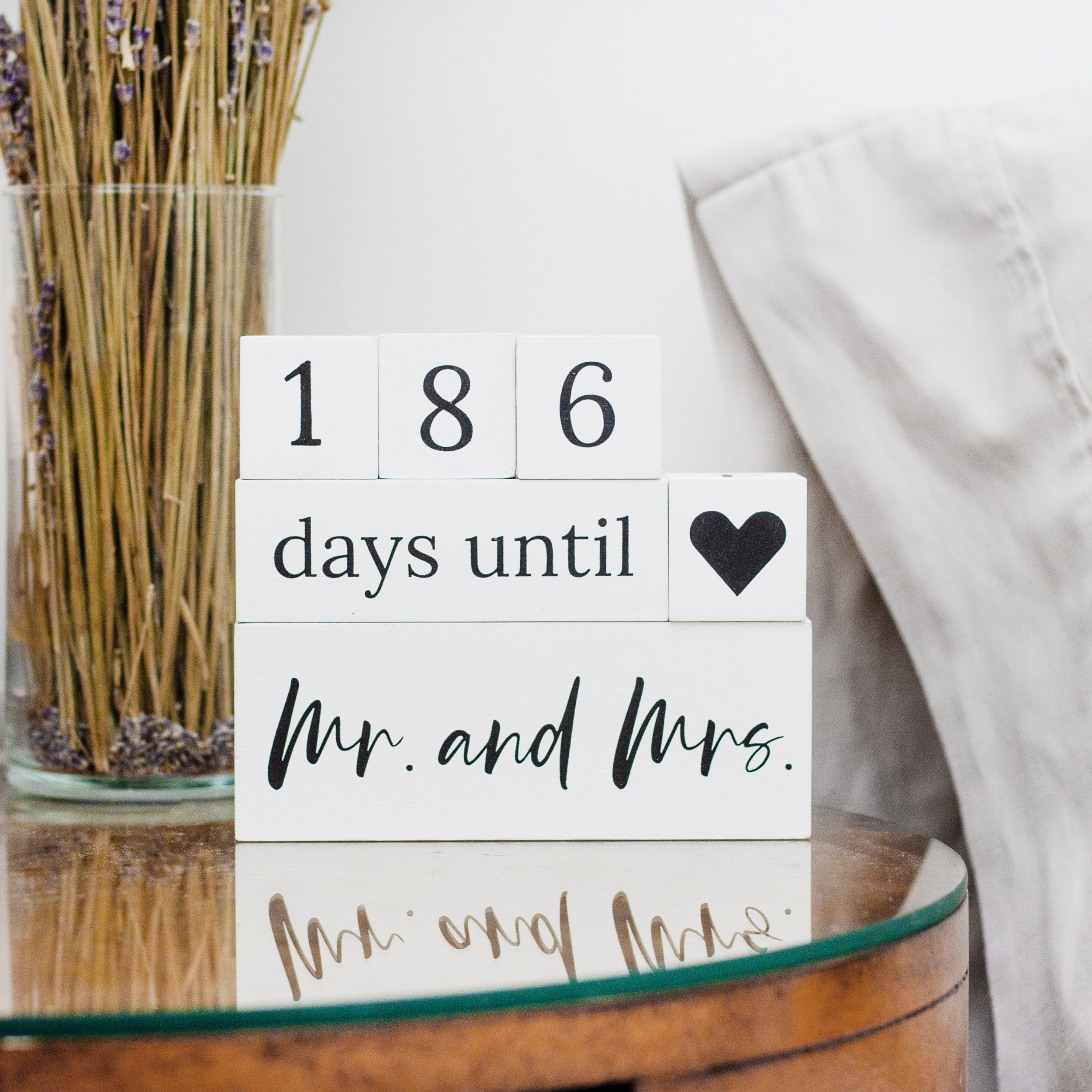 365 Countdown Blocks Wedding Day Countdown Calendar Bride to - Etsy