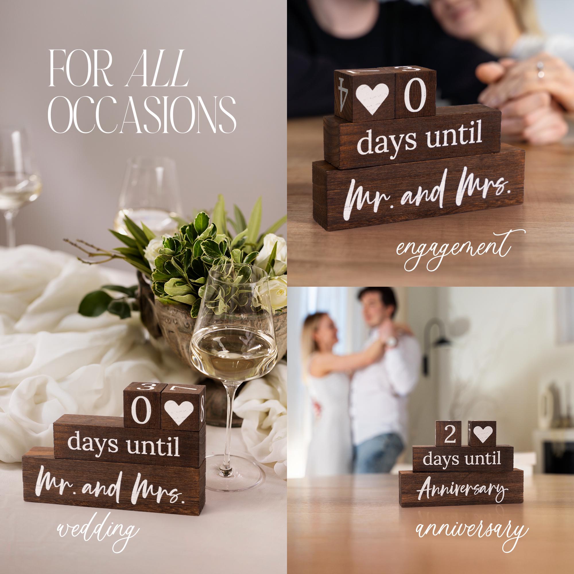 Wedding Countdown Blocks, Engagement Gift for Couple, Wedding Day ...