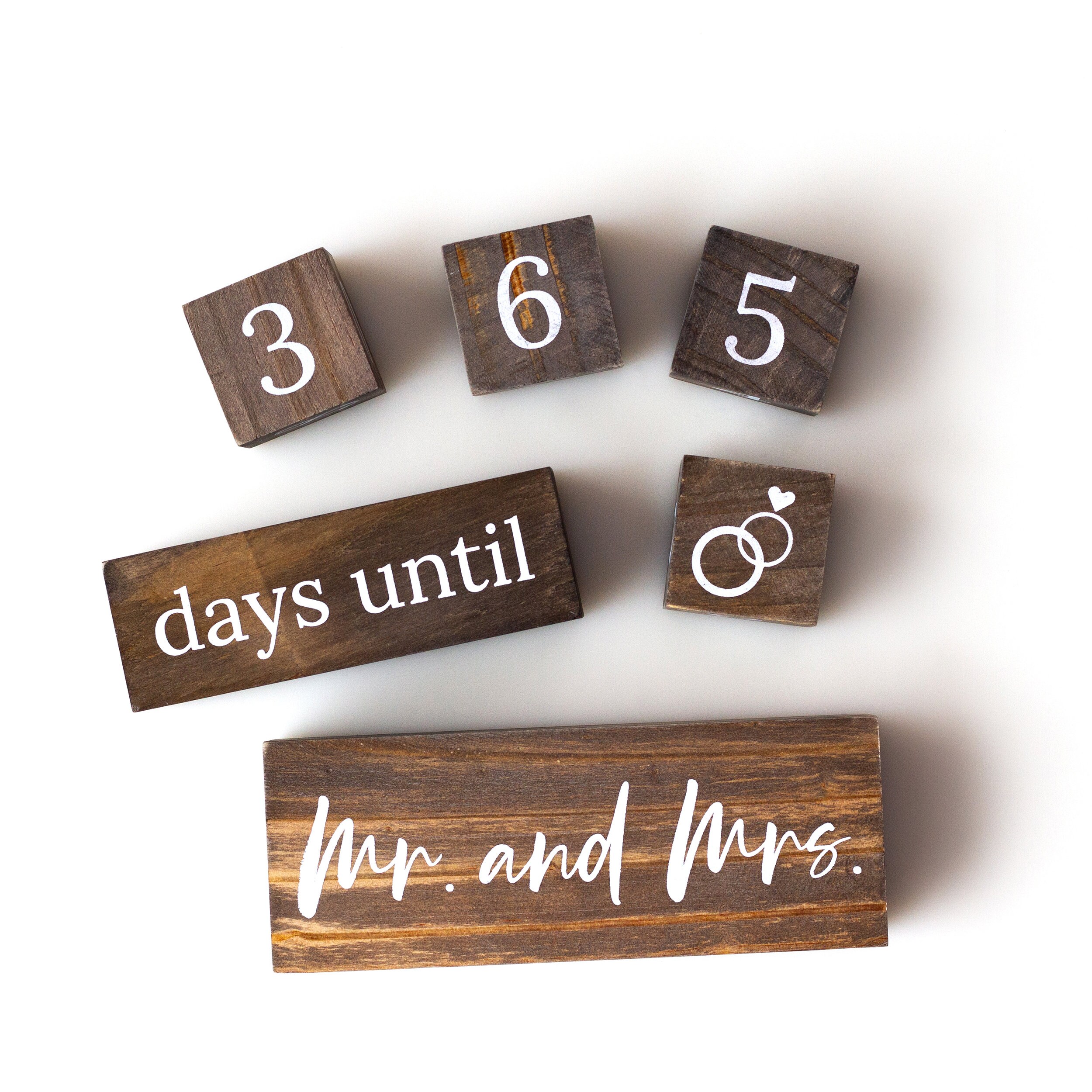 Solid Wood Wedding Countdown Calendar 365 Countdown Blocks | Etsy