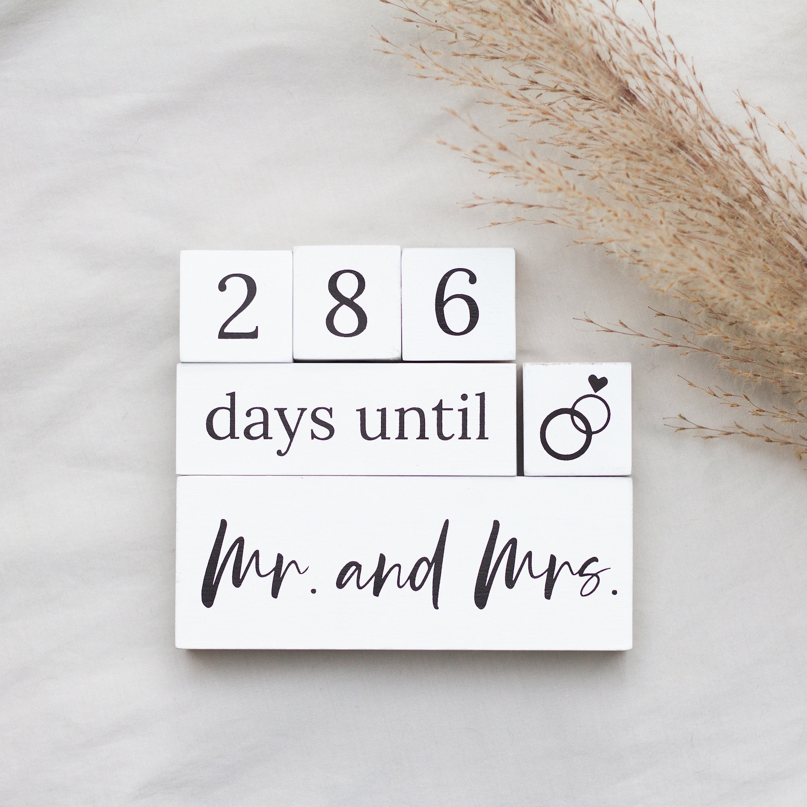 365 Countdown Blocks Wedding Day Countdown Calendar Bride to - Etsy