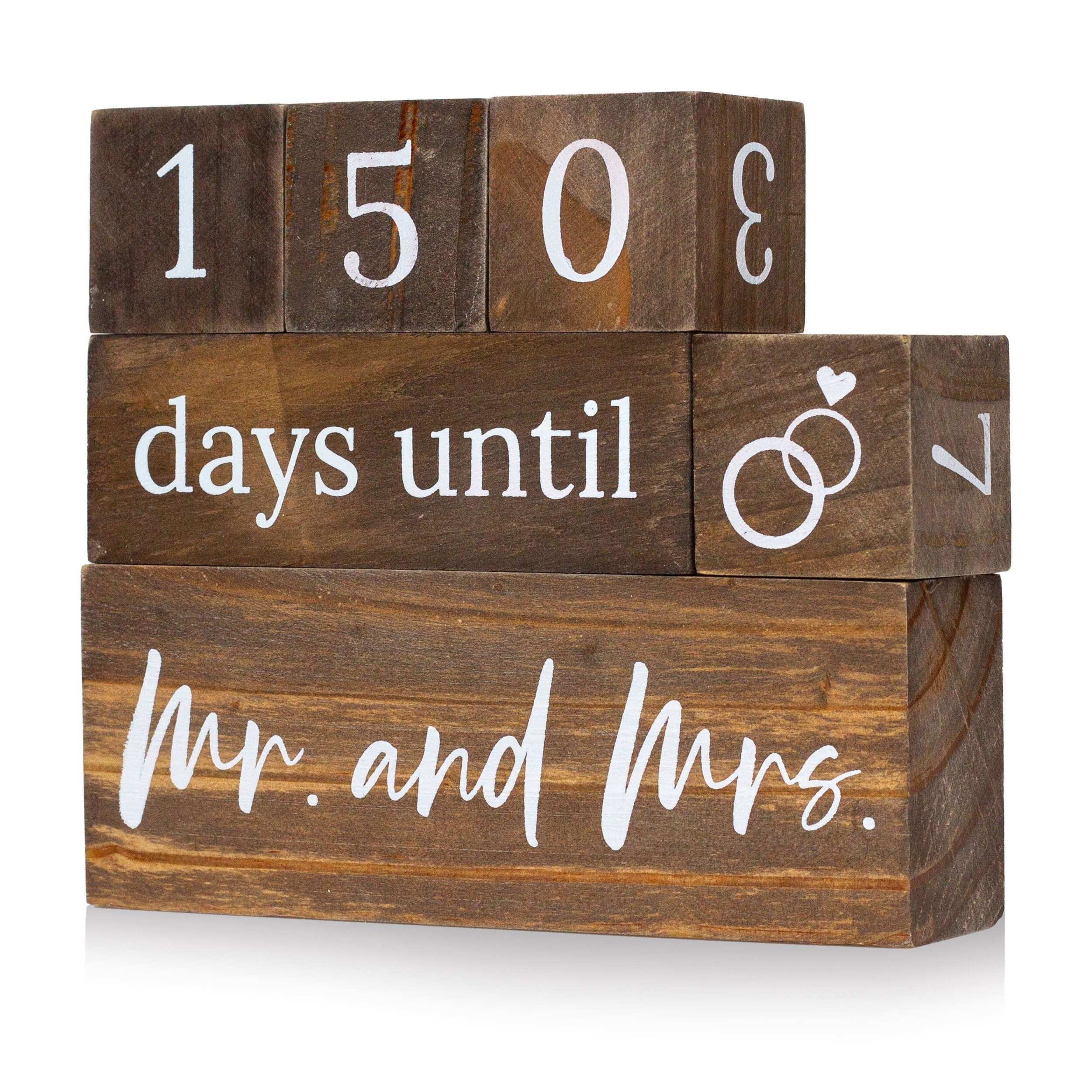 Solid Wood Wedding Countdown Calendar 365 Countdown Blocks - Etsy