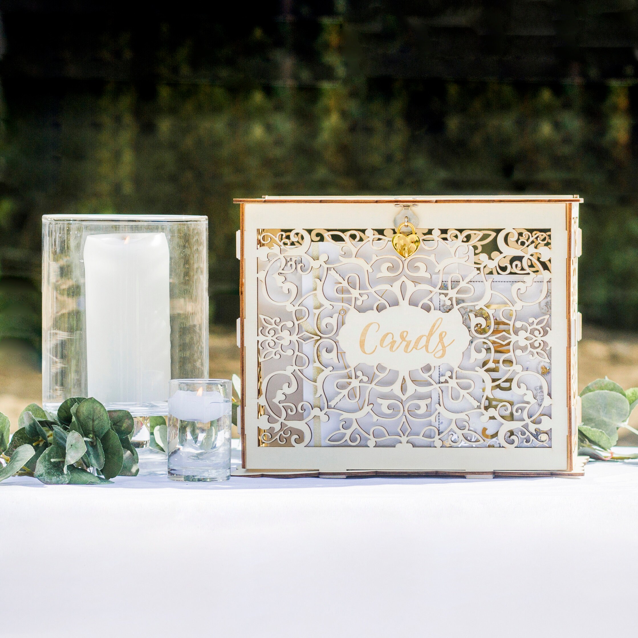 Rustic Wedding Card Holder With Lock Wooden Card Box Wedding - Etsy