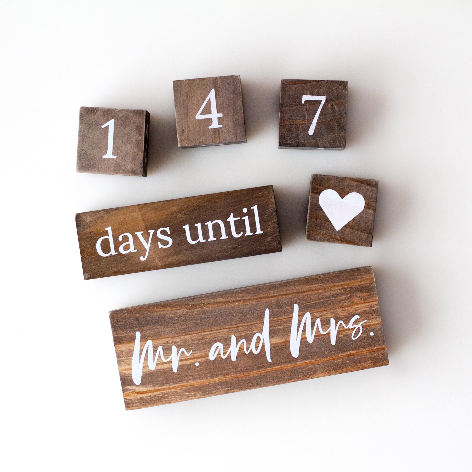 Solid Wood Wedding Countdown Calendar 365 Countdown Blocks | Etsy