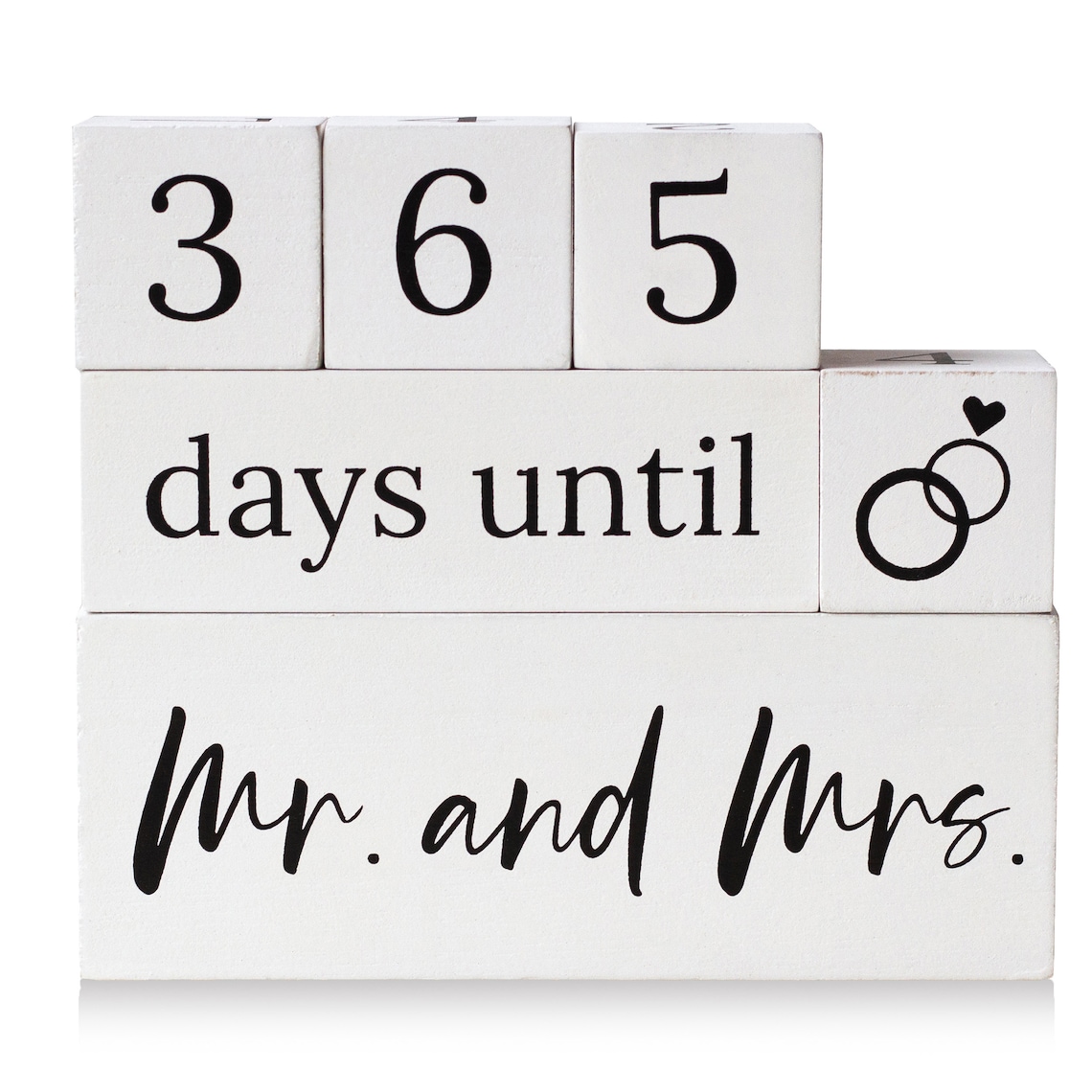 365 Countdown Blocks Wedding Day Countdown Calendar Bride to - Etsy