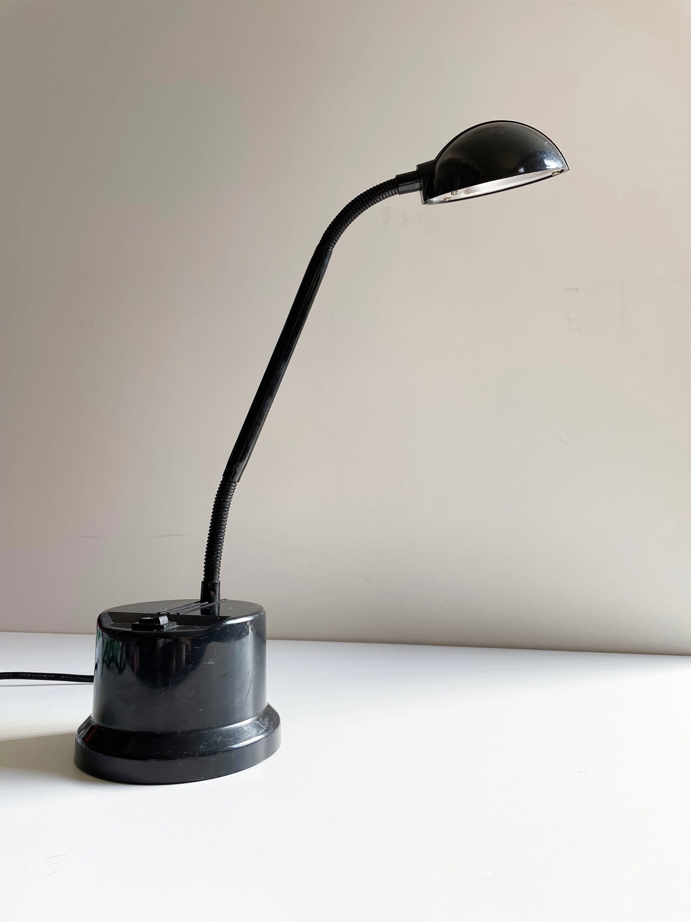 Vintage Flexible Black Plastic Halogen Desk Lamp, Table Lamp ...