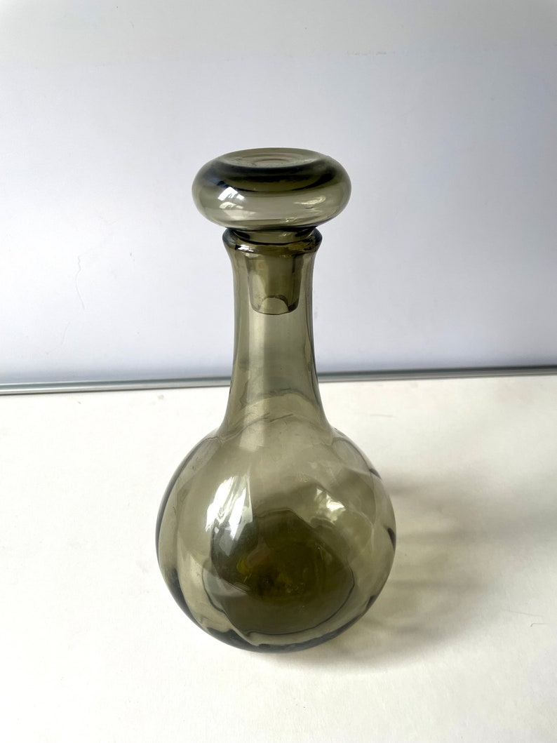 Vintage Art Deco 1930s 1940s Colored Glass Decanter, Smoked Glass - Etsy