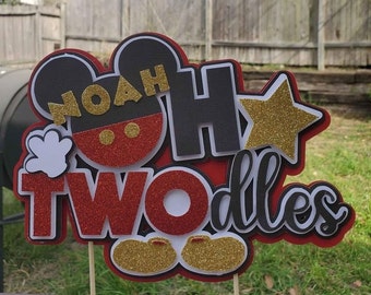 Modern Mickey Mouse Cake Topper, Mickey Mouse Theme, Personalized ...