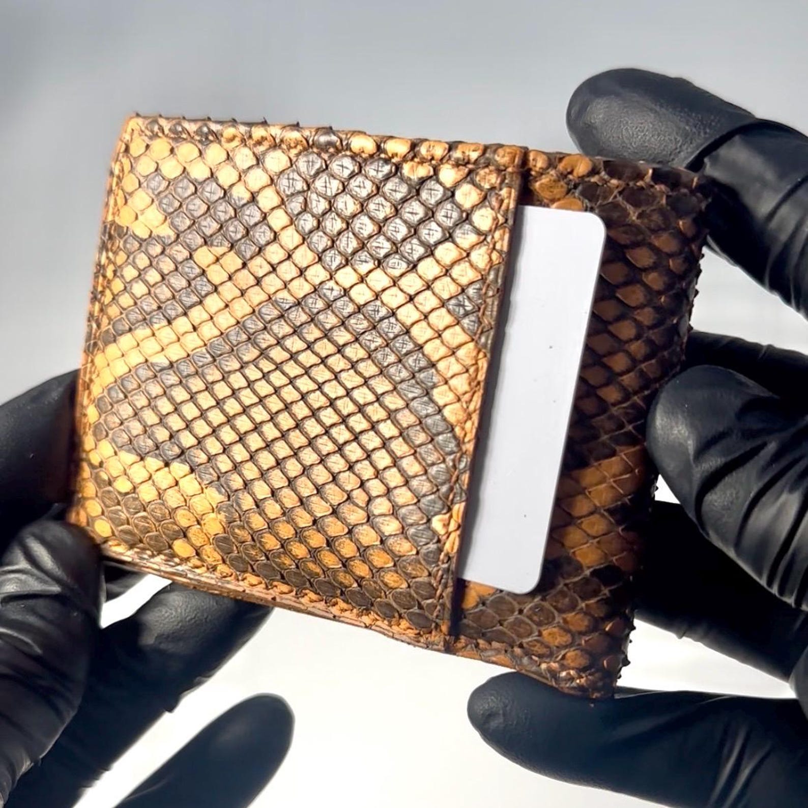 Burnt Orange Burmese Python Mens Id Wallet - Etsy